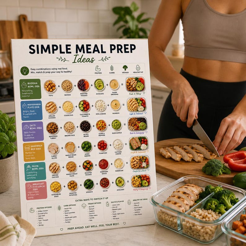 Meal Prep Food List Printable, Grocery List & Simple Meal Prep Ideas ...