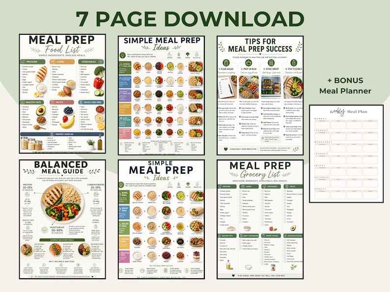 Meal Prep Food List Printable, Grocery List & Simple Meal Prep Ideas ...