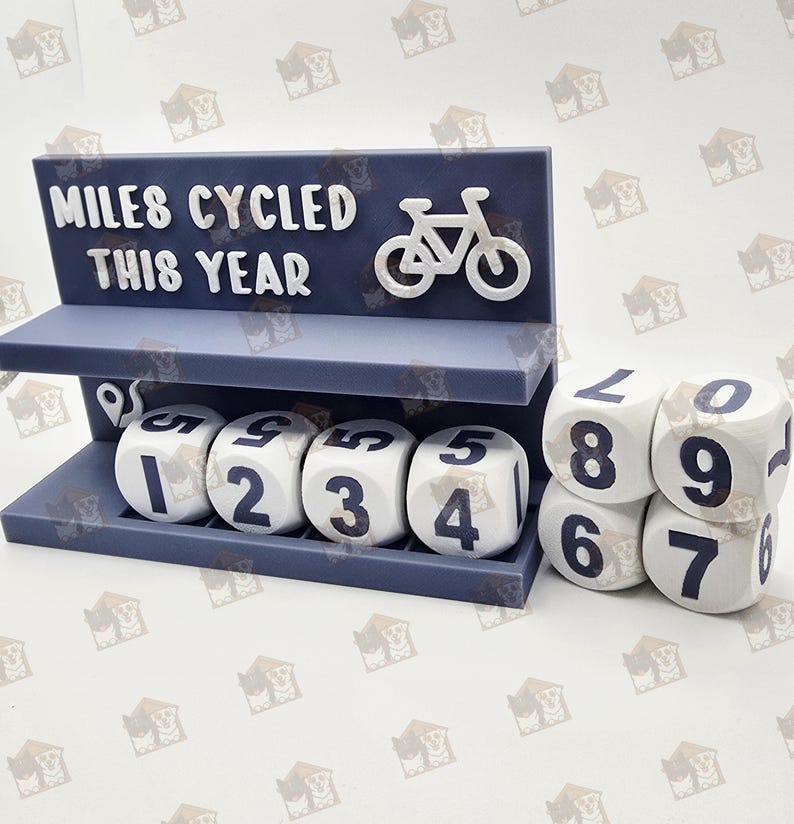 Cycling Goals | Miles Cycled This Year Display | Cyclist Gift ...