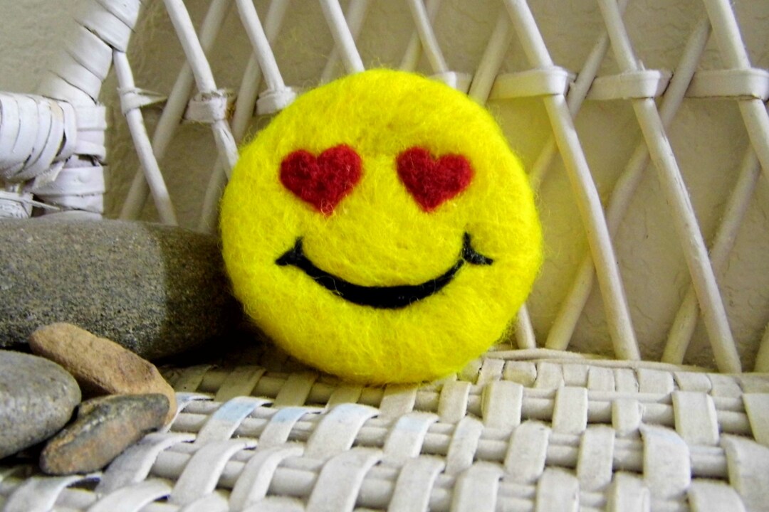 Smiley Face in Love Felted Soap - Etsy