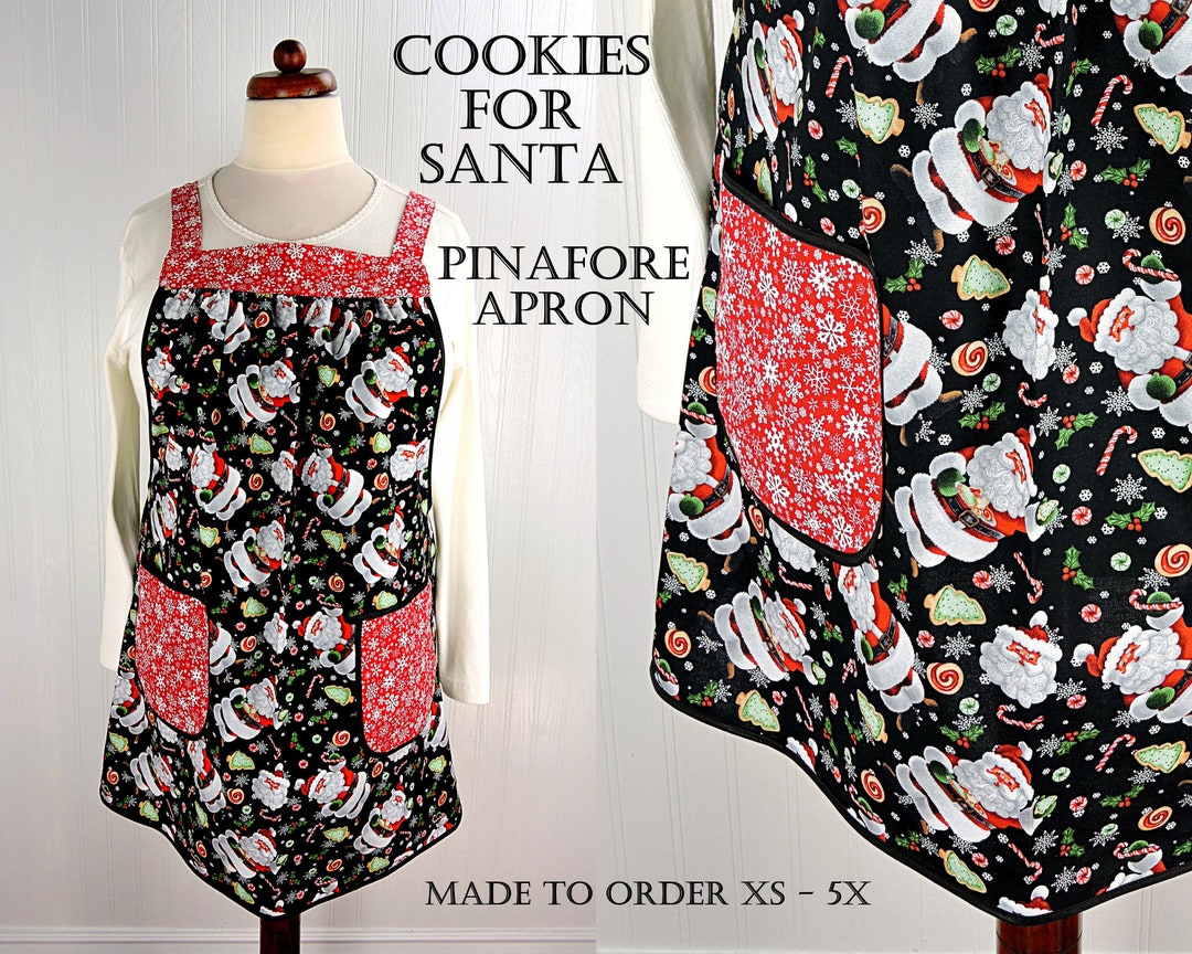 XS 5X Plus Size Cookies for Santa Pinafore With No Ties, Relaxed Fit ...