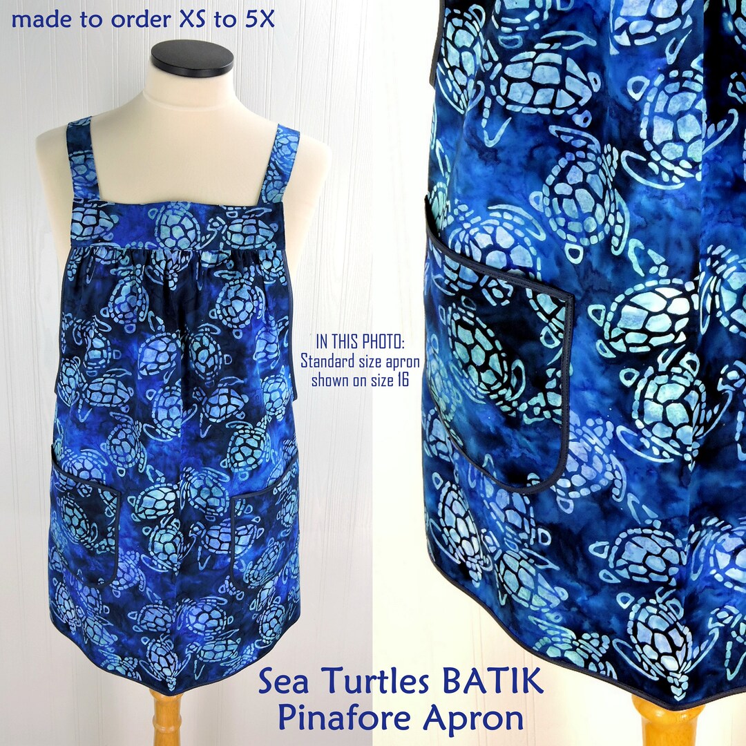 Sea Turtle Batik Pinafore With No Tie (straps Go Straight Over ...