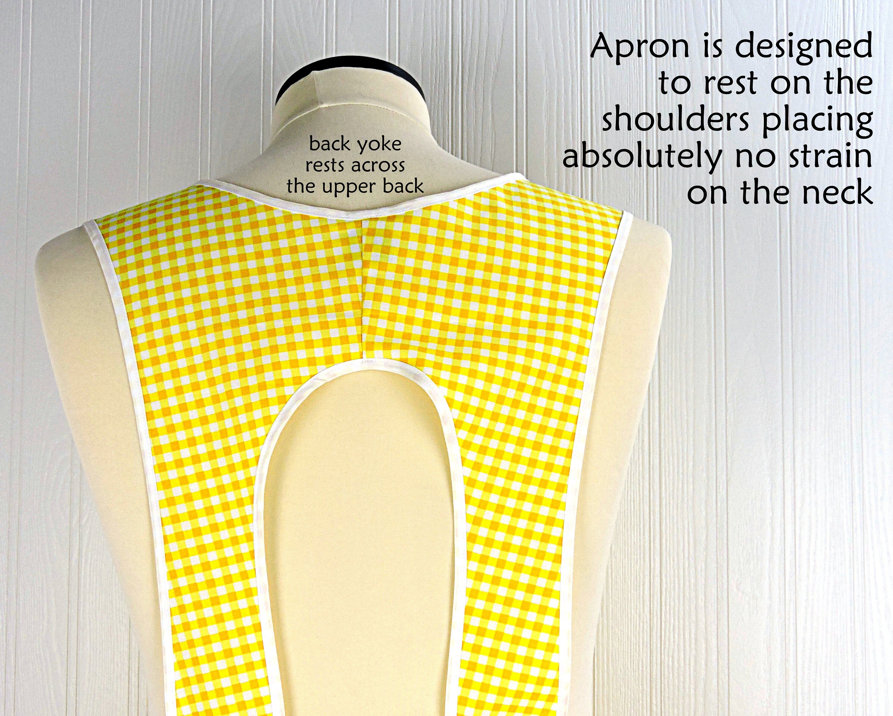 Lemon Slices & Gingham 50s Smock Apron, Relaxed Fit "h-back" Doesn't ...