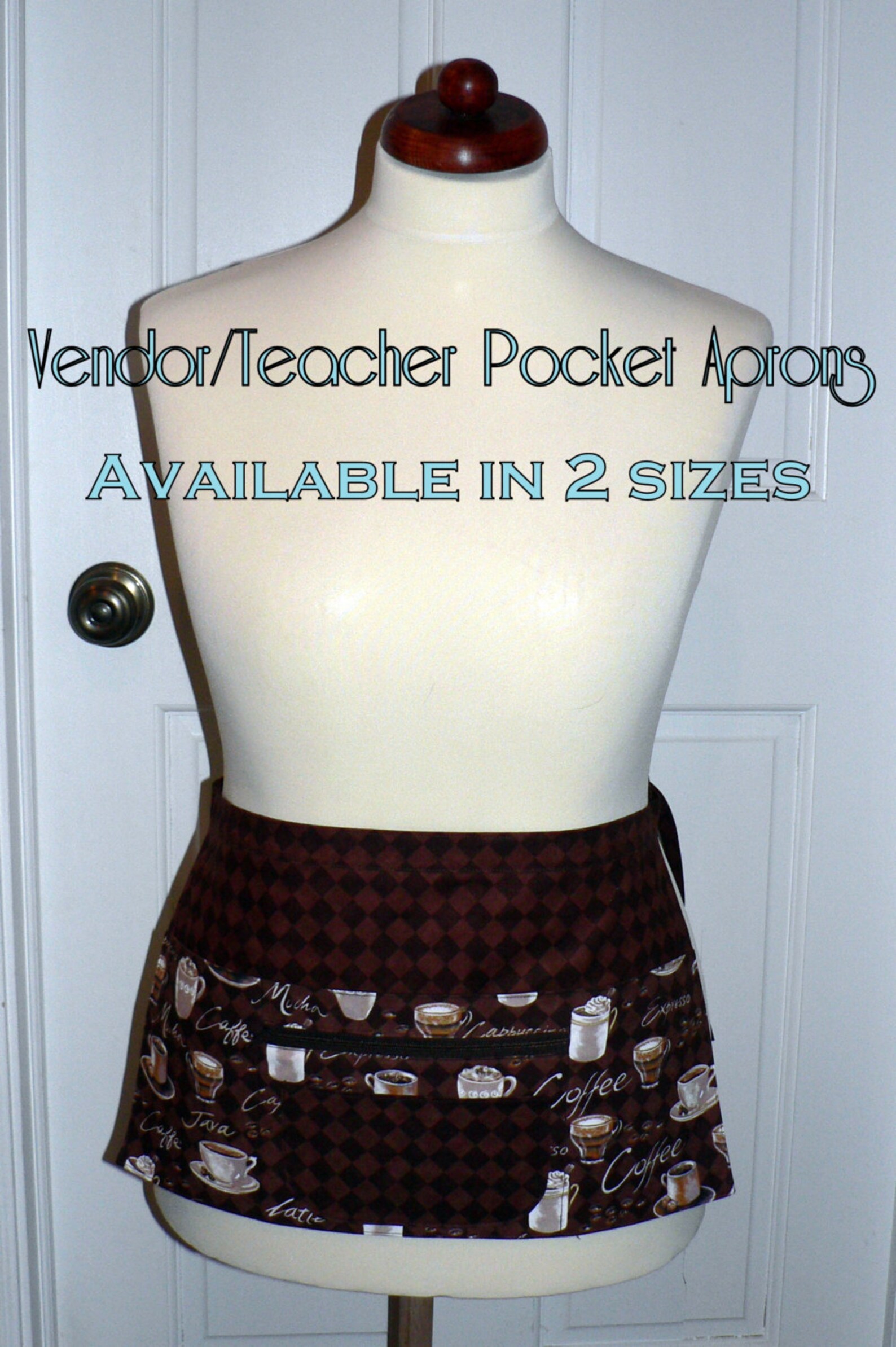 Coffee Time Multi-pocket Apron With Zipper Pocket Waitress - Etsy