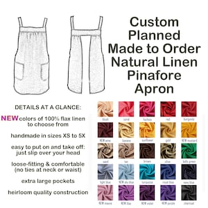 Pinafore Apron Natural Fabric - Etsy