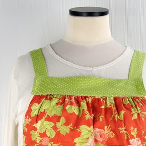 Scarlet & Sage Roses in SCARLET Colorway Pinafore Apron With No Ties ...