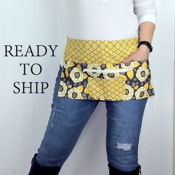 Granite Bloom Multi-pocket Apron With Zipper Pocket Fits - Etsy