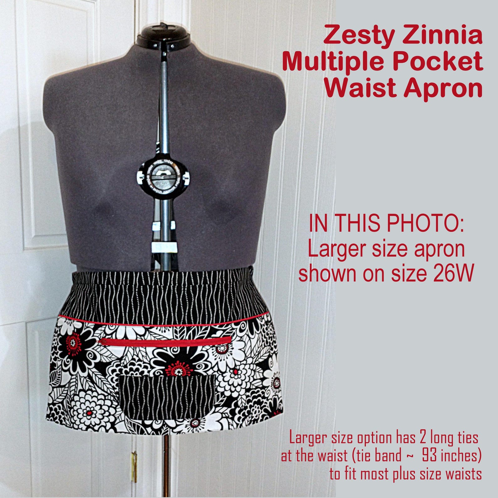 Zesty Zinnia Waist Apron With Pockets for Vendors, Gardeners, Servers ...
