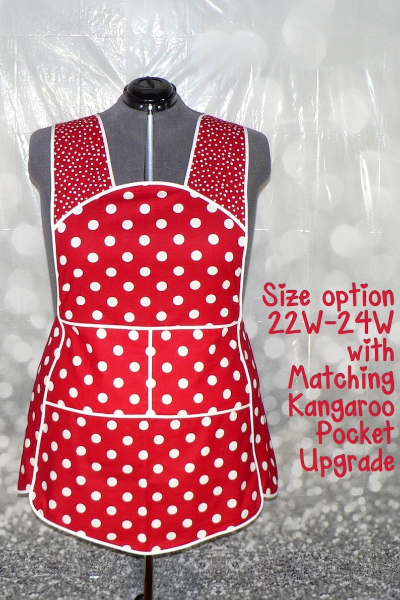 Red and White Polka Dot 50s Smock Relaxed Fit Apron h-back - Etsy