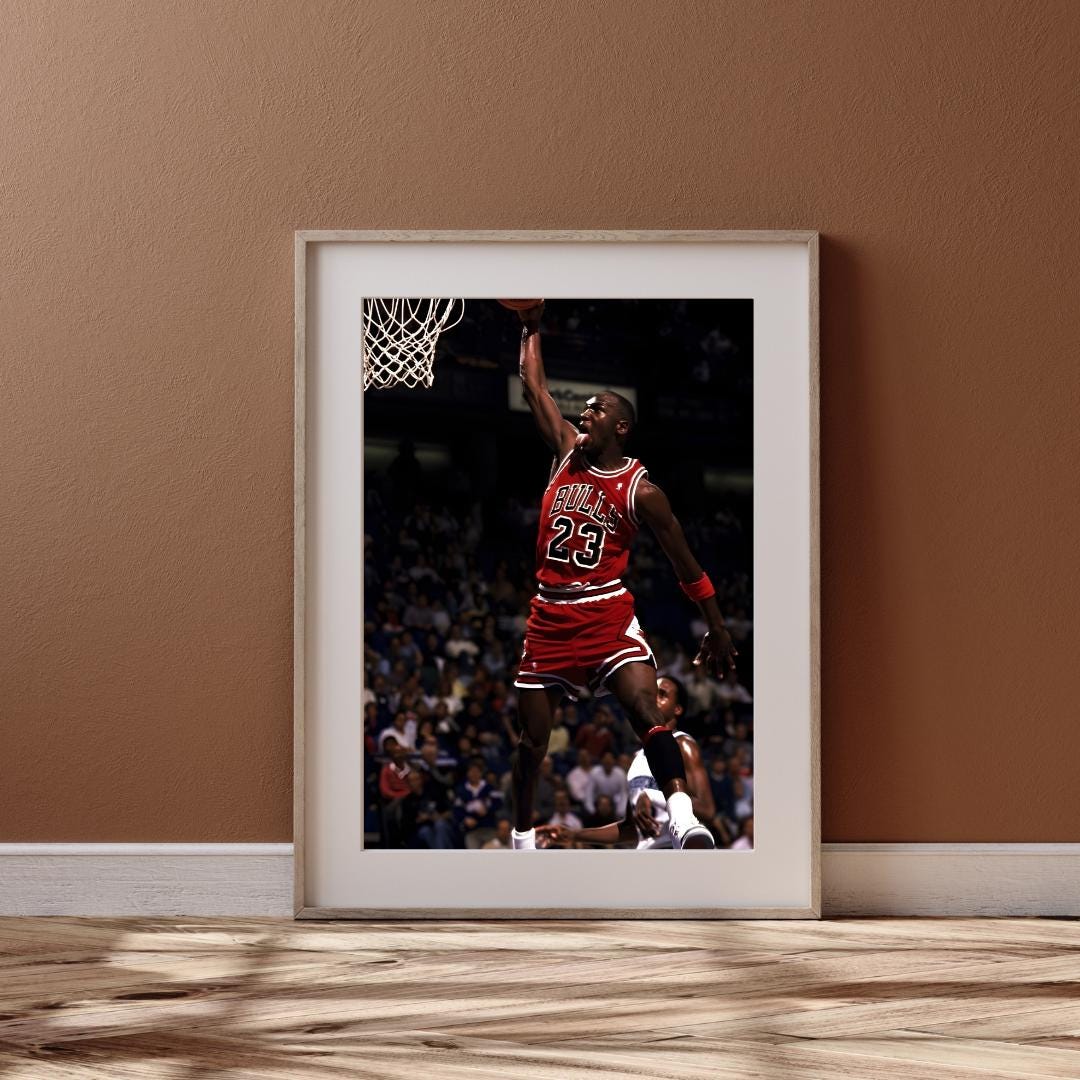 Michael Jordan Iconic Dunk Poster | Chicago Bulls #23, NBA Wall Art - Etsy