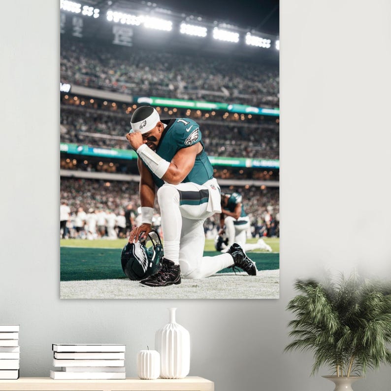 Jalen Hurts -faith Over Fear Wall Art, American Football Prayer Poster ...