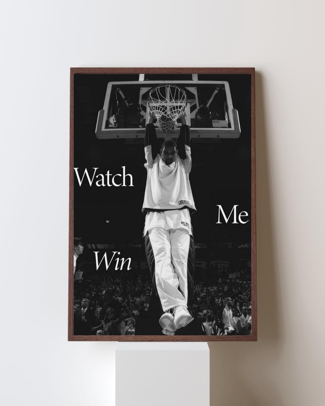 Watch Me Win Basketball Poster, Black and White Sports Motivation Wall ...