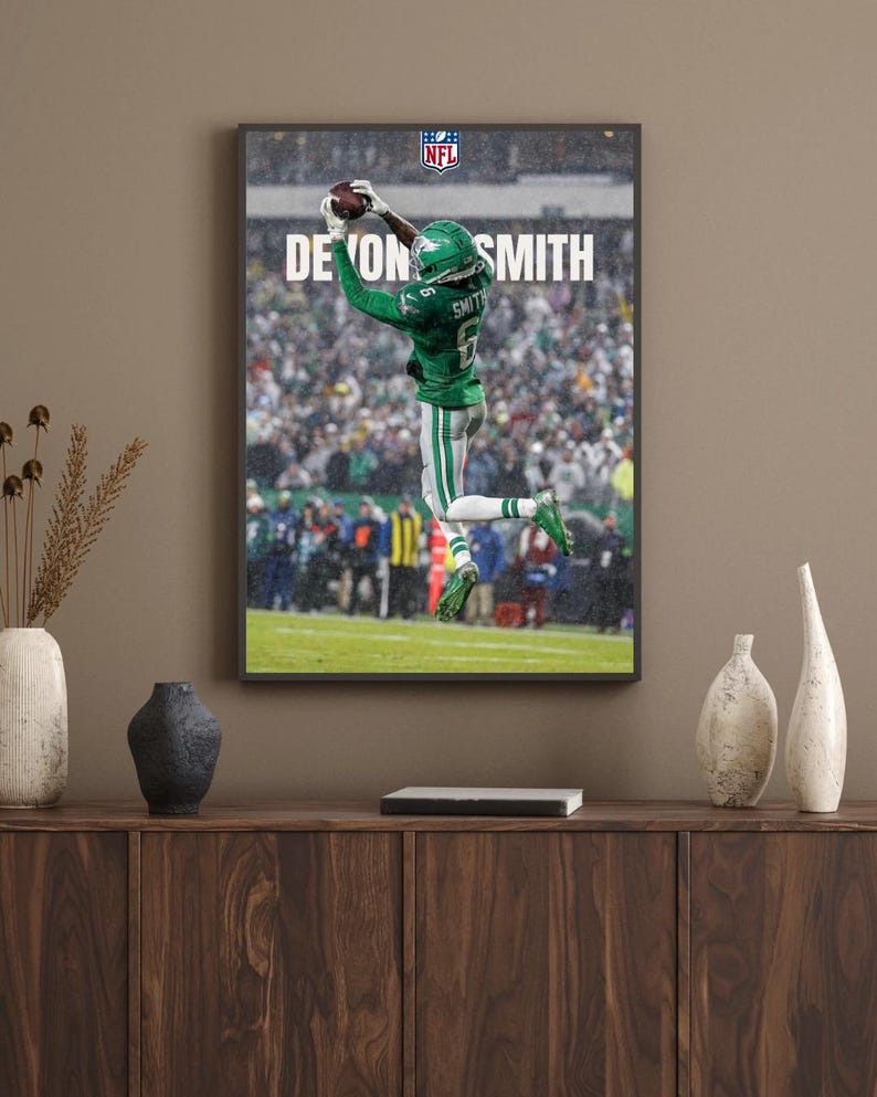 Devonta Smith Philadelphia Eagles Wall Art | NFL Wide Receiver Poster ...