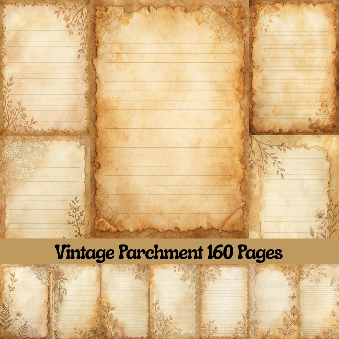 Parchment Digital Paper, Aged Journal Pages, Printable Pages for ...