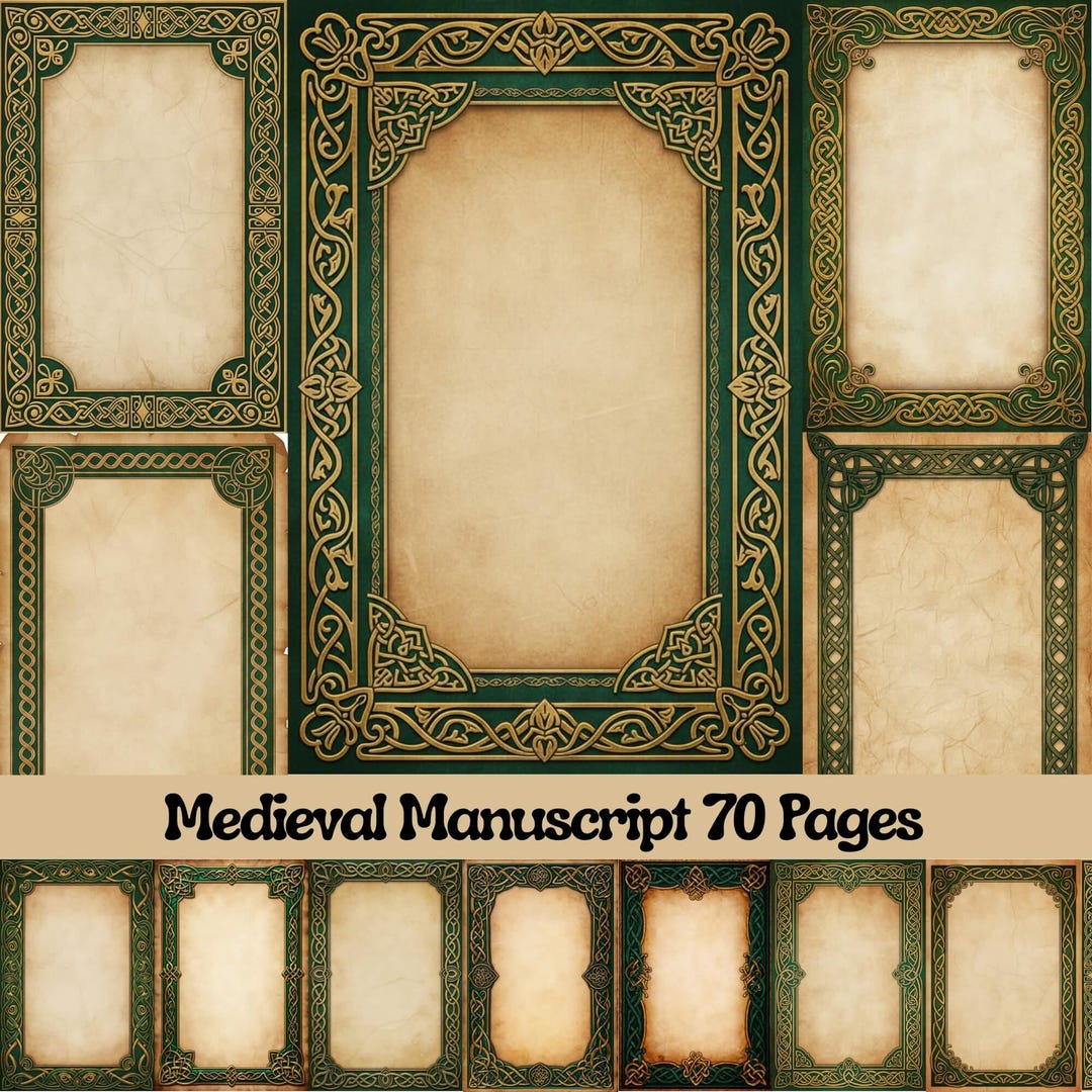 Celtic Knot Junk Journal Pages | Medieval Irish Manuscript (digital ...
