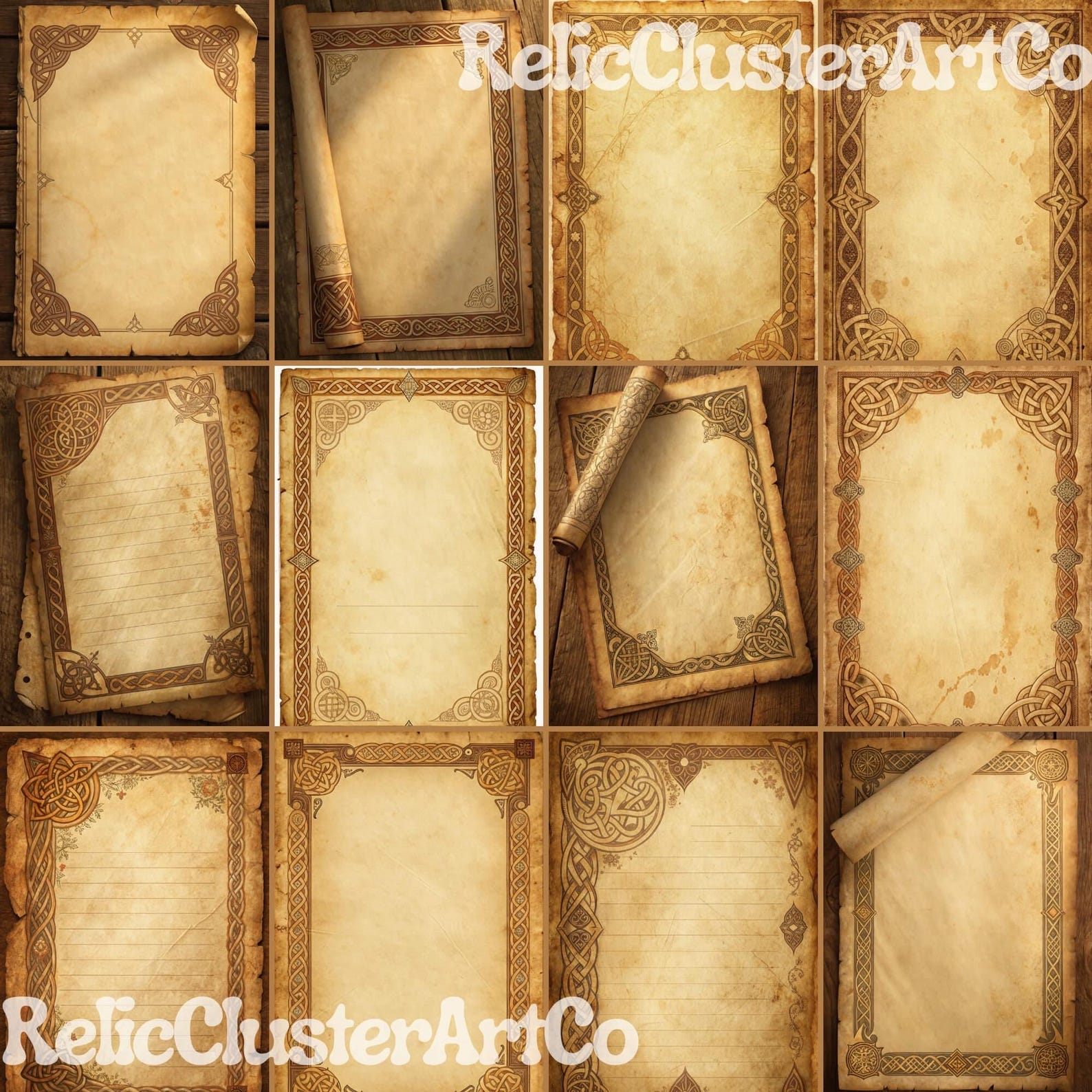 Medieval Manuscript Junk Journal | Celtic Knot Parchment Paper ...