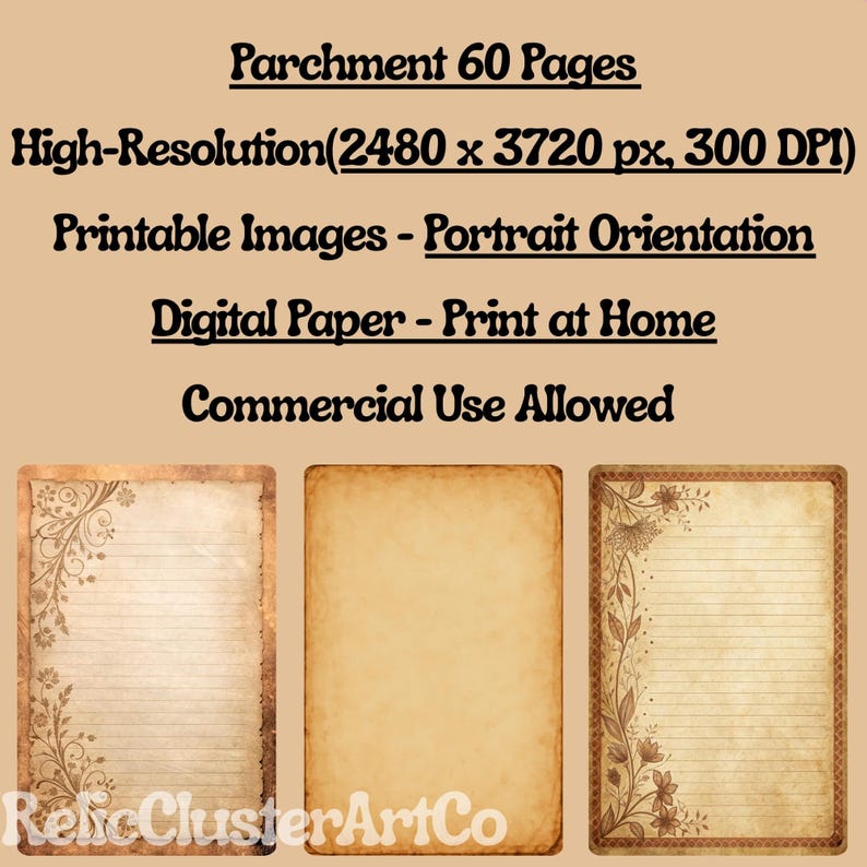 Illuminated Parchment Paper, Aged Journal Pages (digital Download) - Etsy