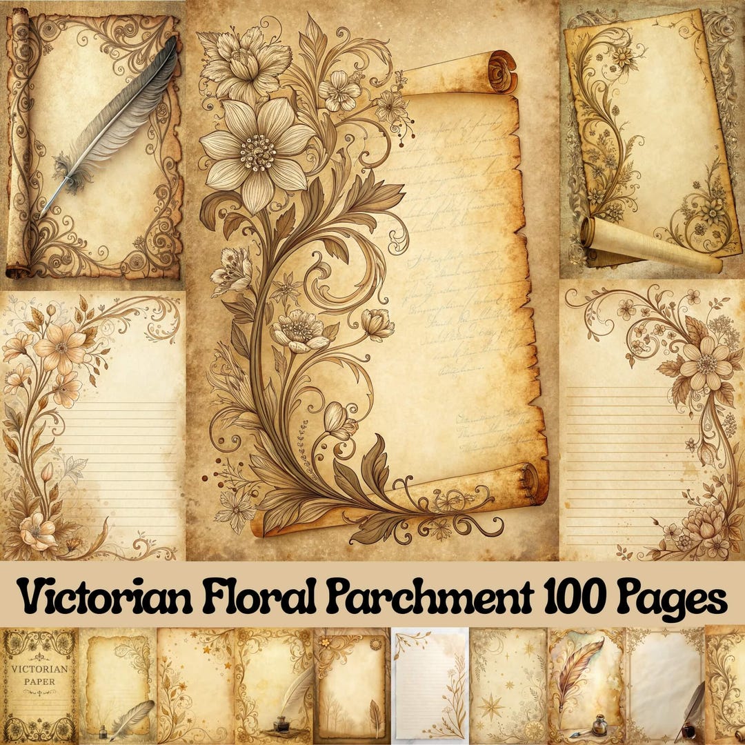 Parchment Digital Paper, Old Victorian Texture, Vintage Background ...
