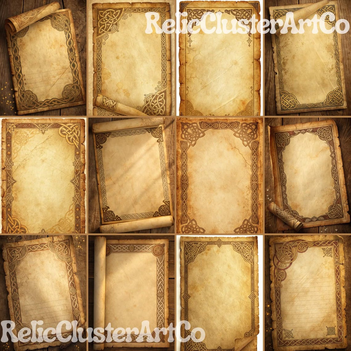 Medieval Manuscript Junk Journal | Celtic Knot Parchment Paper ...