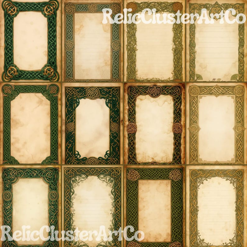 Medieval Celtic Manuscript Junk Journal Pages, Printable Ephemera ...