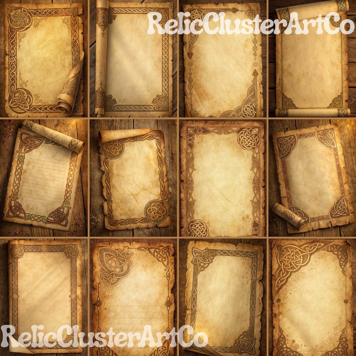 Medieval Manuscript Junk Journal | Celtic Knot Parchment Paper ...
