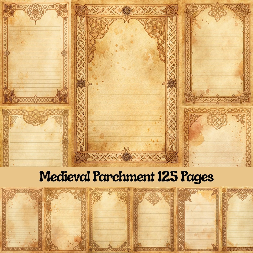 Medieval Parchment Paper Junk Journal Kit, Gothic Scrapbook Papers, Old ...