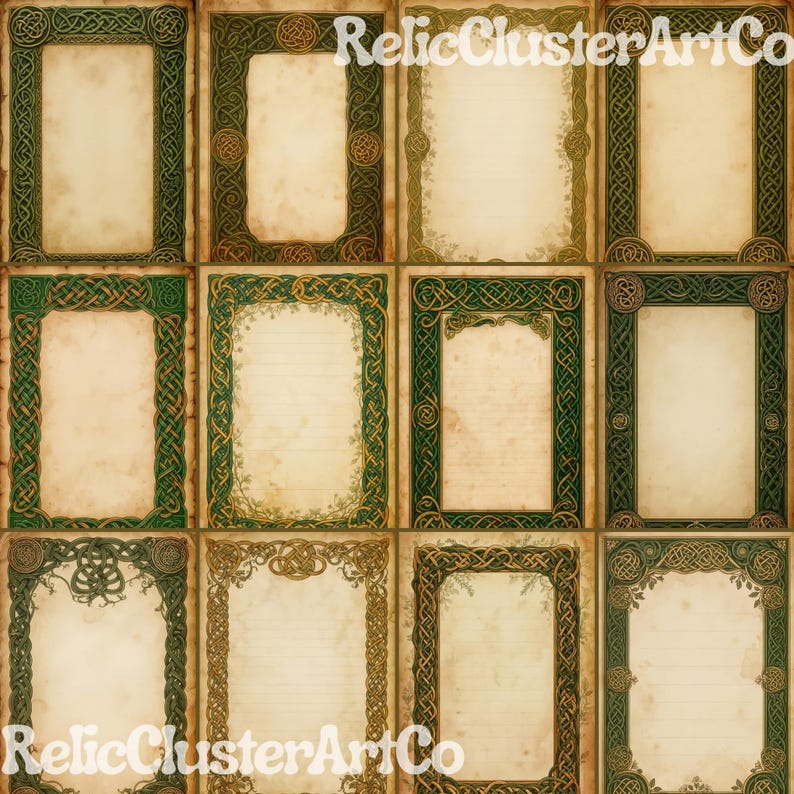 Medieval Celtic Manuscript Junk Journal Pages, Printable Ephemera ...