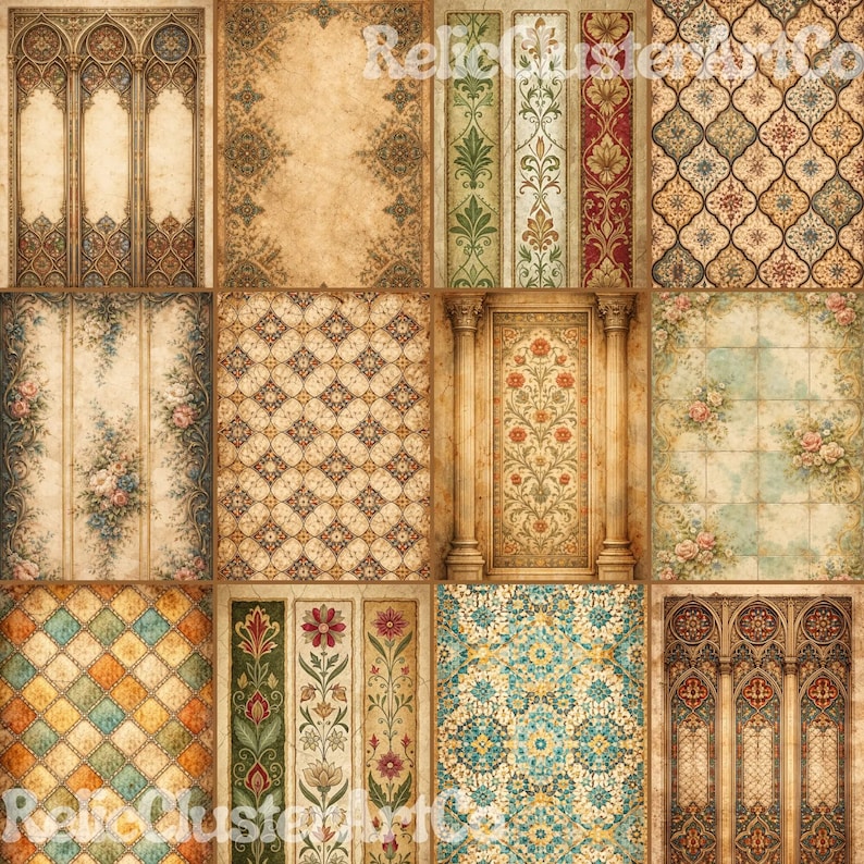 Medieval Parchment Paper Junk Journal Kit, Gothic Scrapbook Papers, Old ...