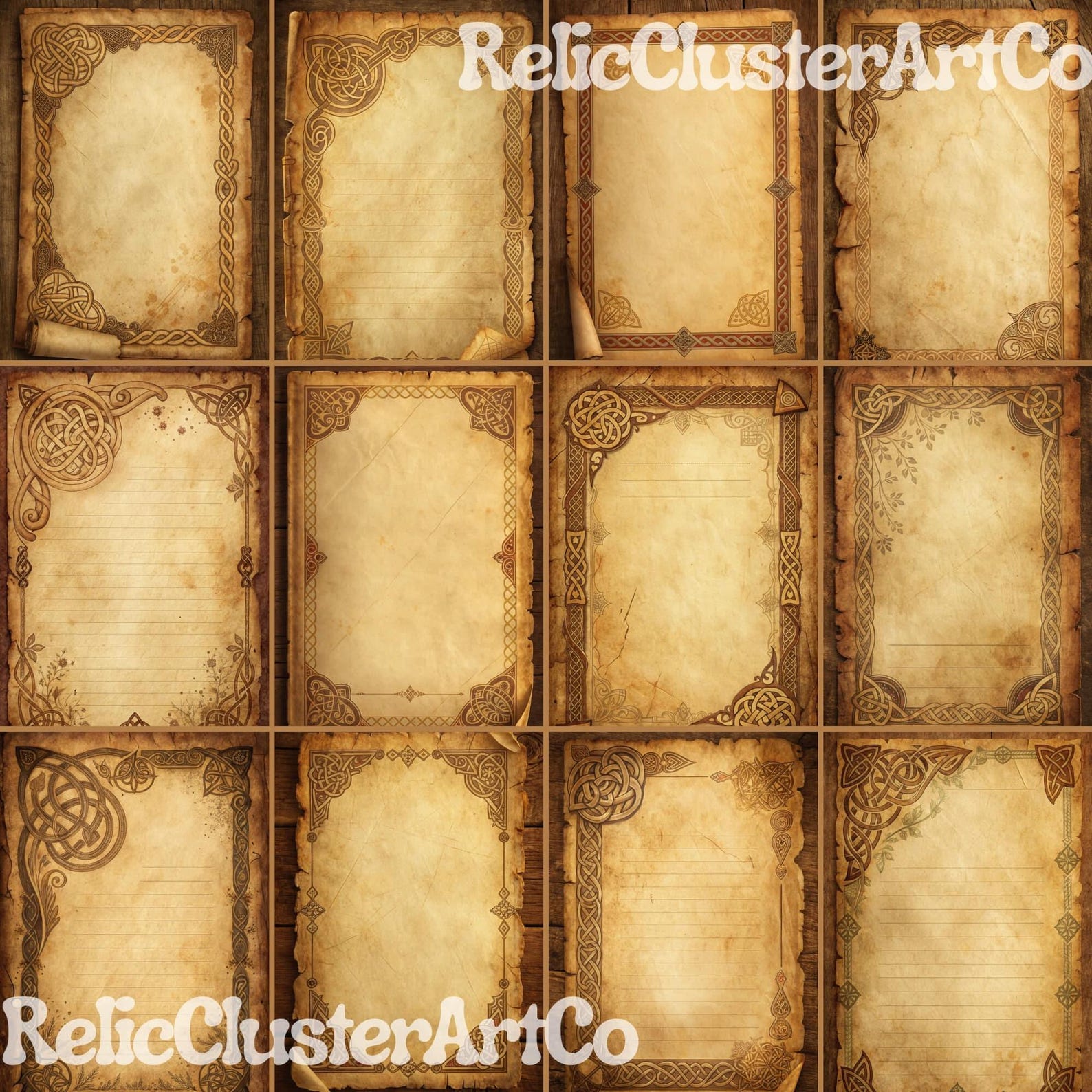 Medieval Manuscript Junk Journal | Celtic Knot Parchment Paper ...