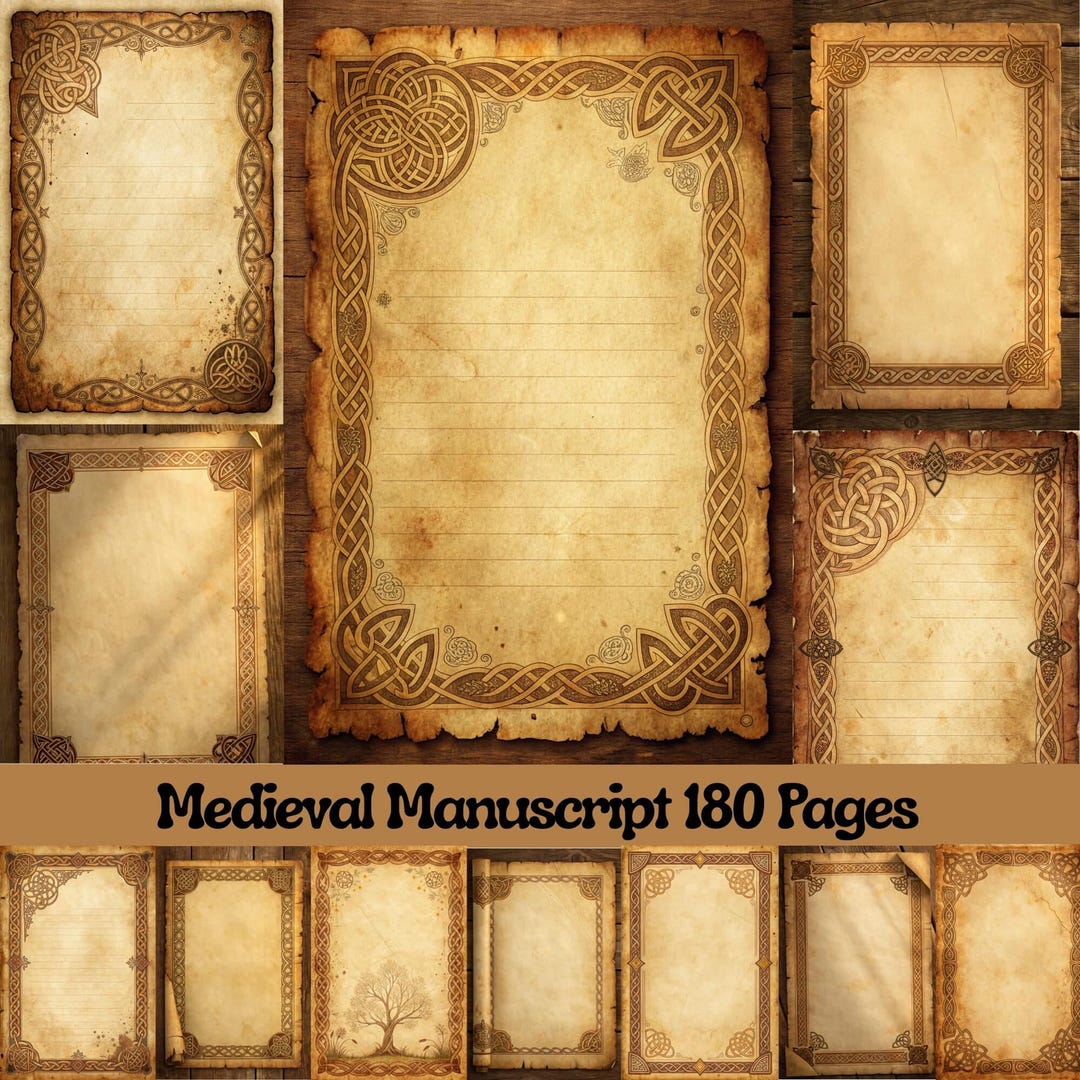 Medieval Manuscript Junk Journal | Celtic Knot Parchment Paper ...