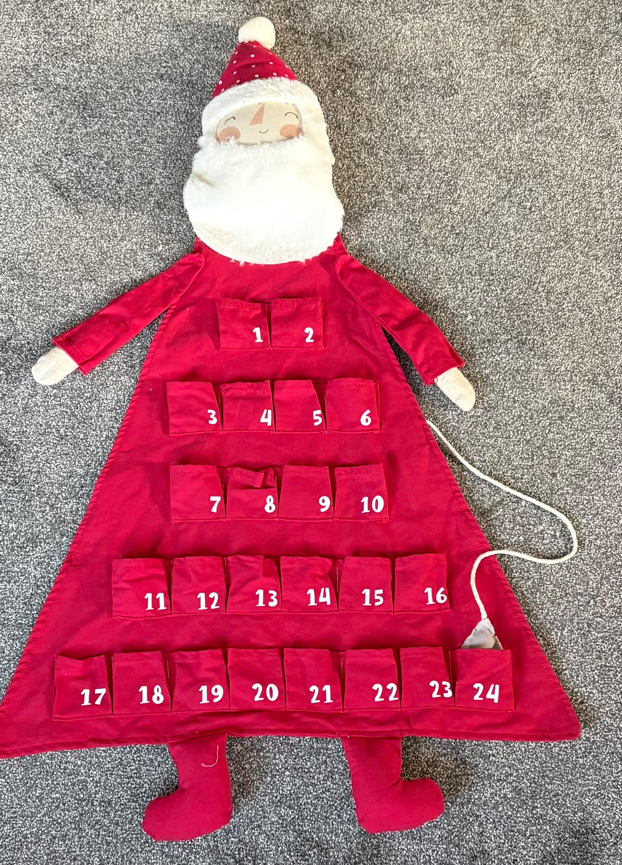 Fabric Santa Re-useable Advent Calendar - Etsy