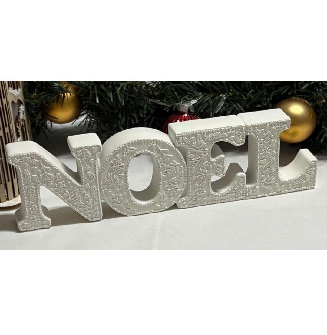 White Noel Resin Sign Christmas Decoration - Etsy