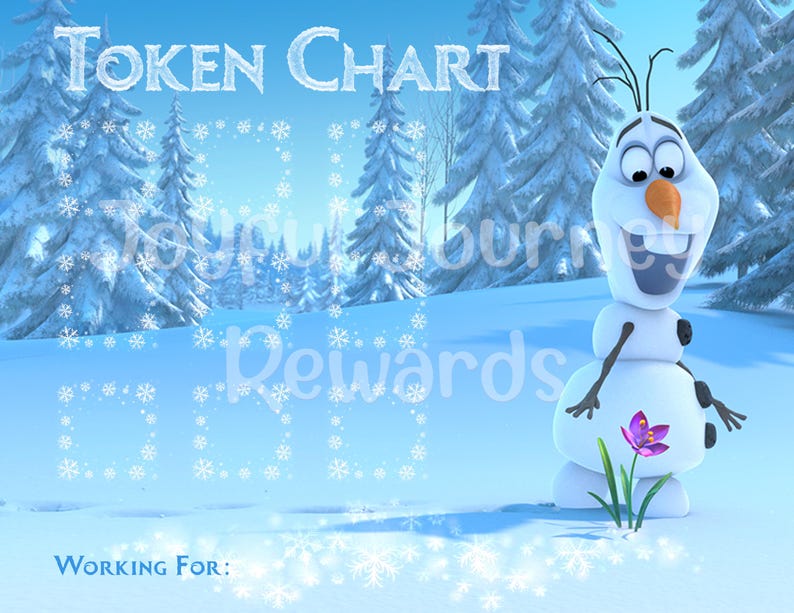 Frozen Token Chart - 9 Token Reward System - Etsy