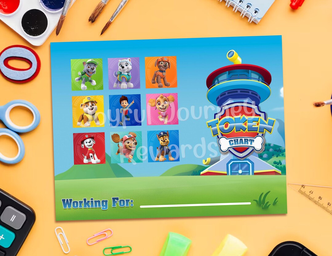 Paw Patrol Token Chart - 9 Token Reward System - Etsy UK