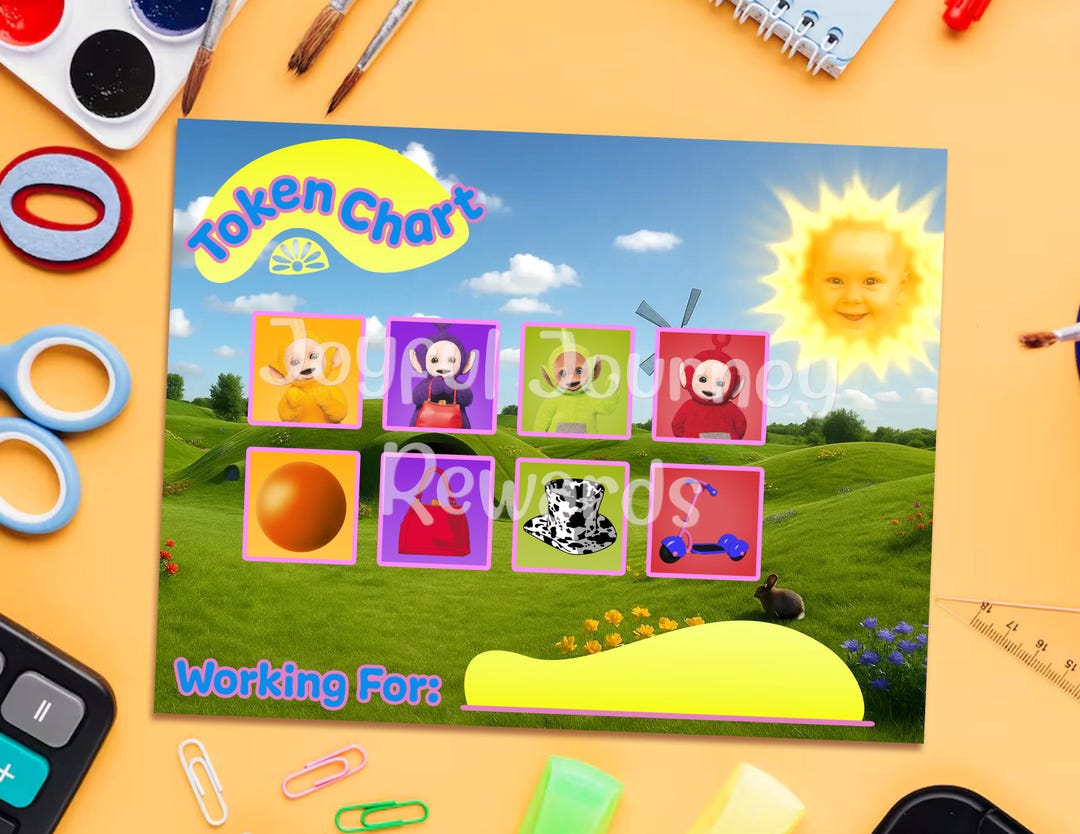 Teletubbies Token Chart - 8 Token Reward System - Etsy
