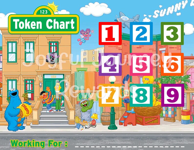 Sesame Street Token Chart - 9 Token Reward System - Etsy