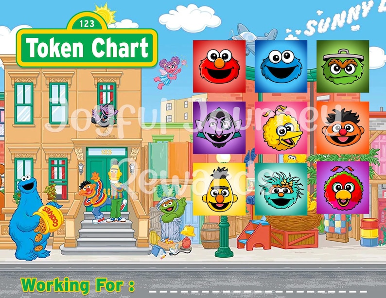 Sesame Street Token Chart - 9 Token Reward System - Etsy