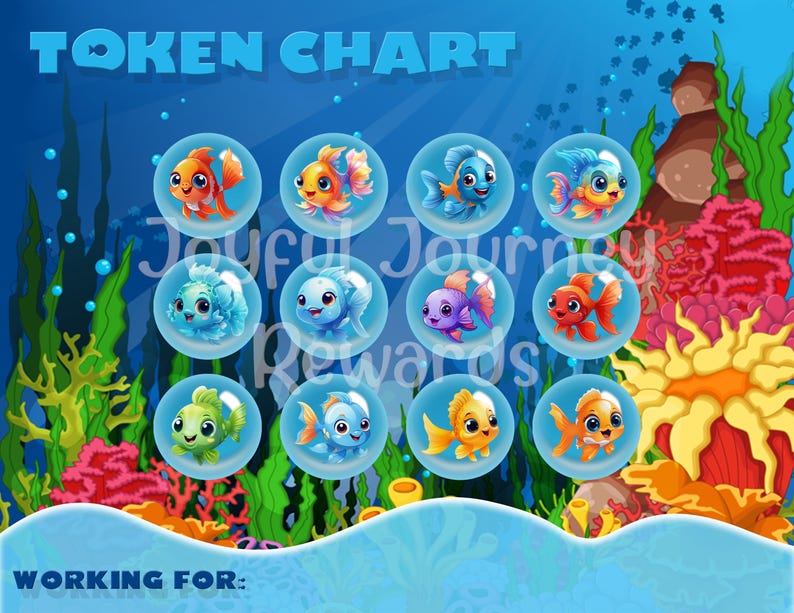 Ocean Token Chart - 12 Token Reward System - Etsy