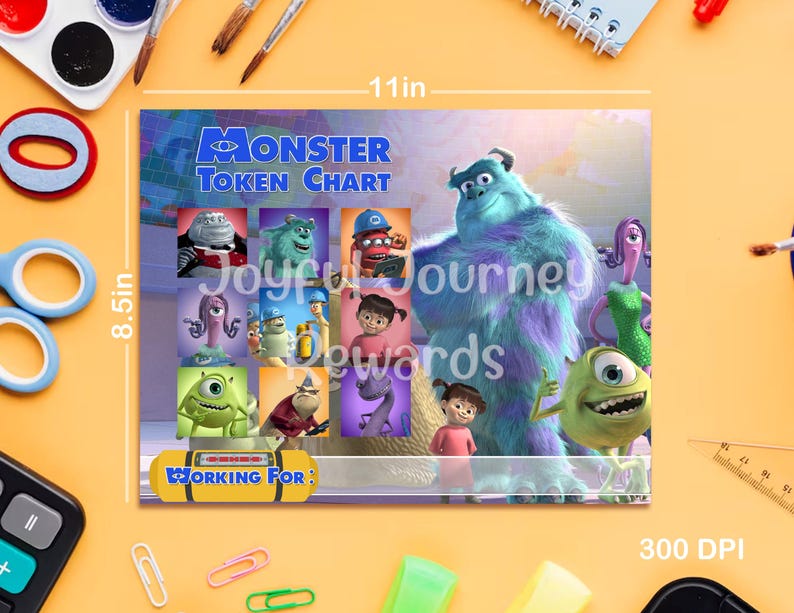 Monsters Inc Token Chart - 9 Token Reward System - Etsy