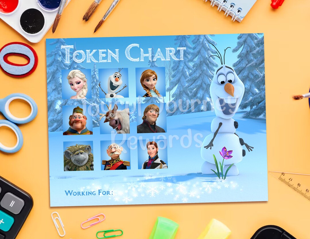 Frozen Token Chart - 9 Token Reward System - Etsy