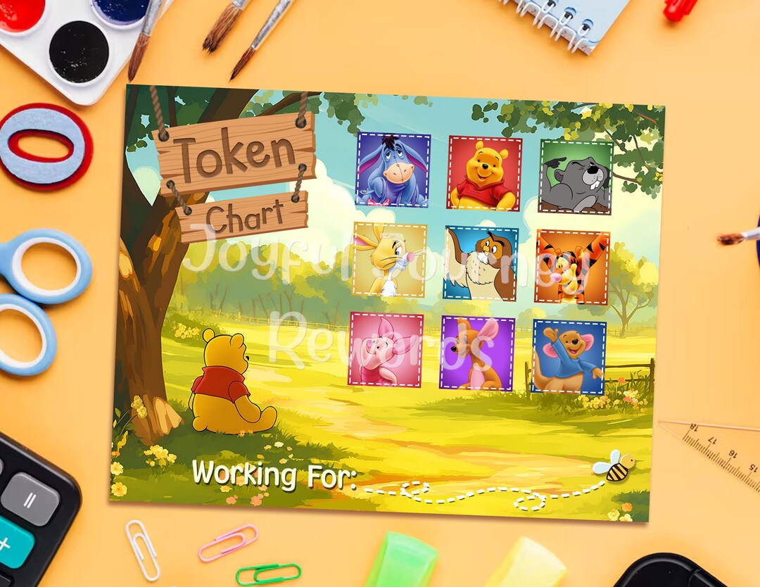 Winnie the Pooh Token Chart - 9 Token Reward System - Etsy