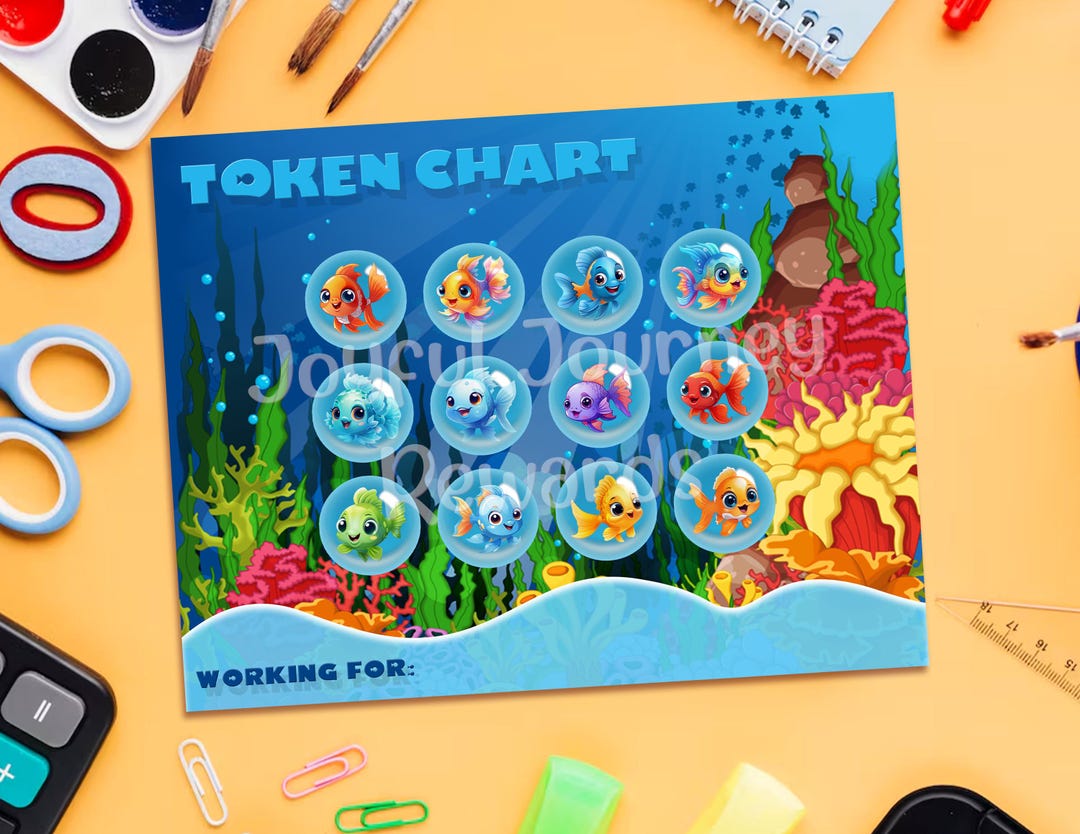 Ocean Token Chart - 12 Token Reward System - Etsy
