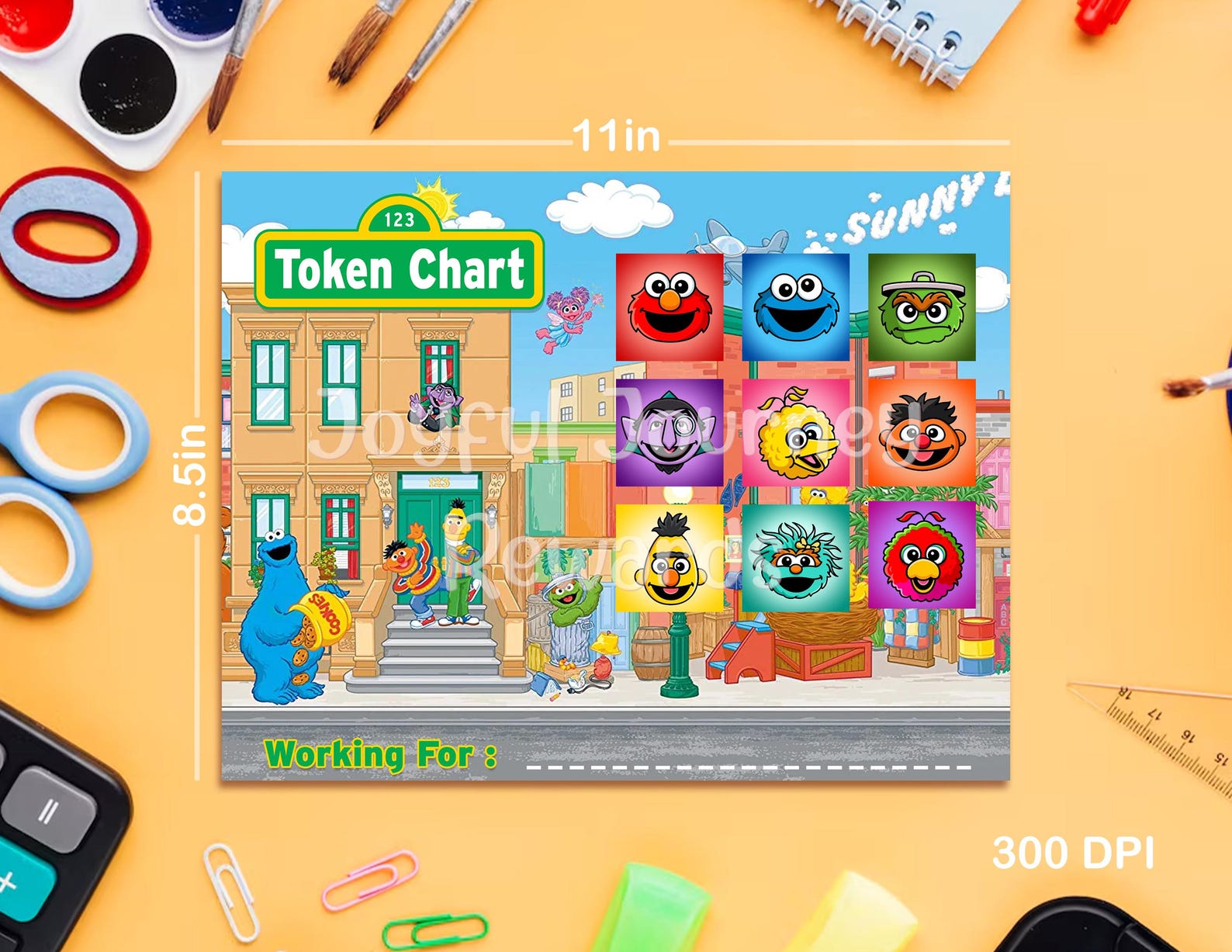 Sesame Street Token Chart - 9 Token Reward System - Etsy