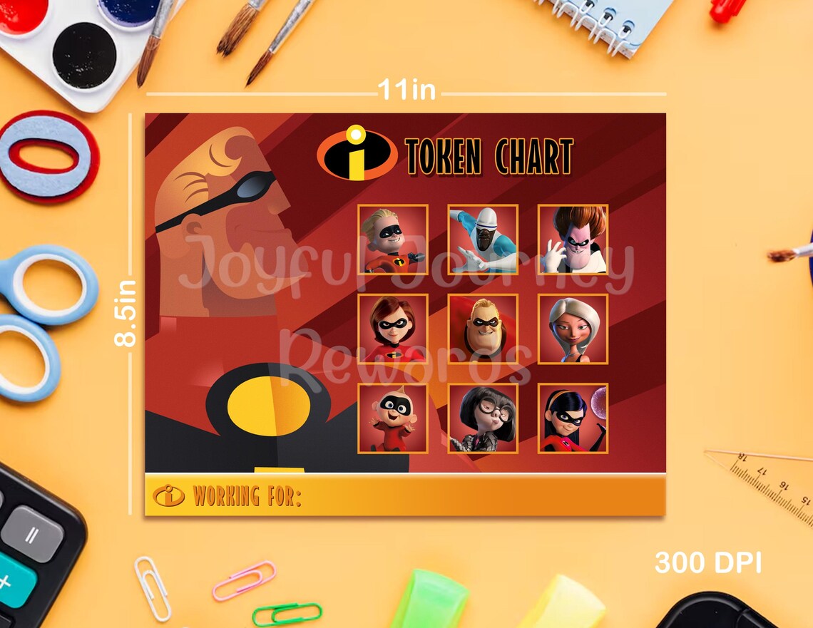 Incredibles Token Chart - 9 Token Reward System - Etsy