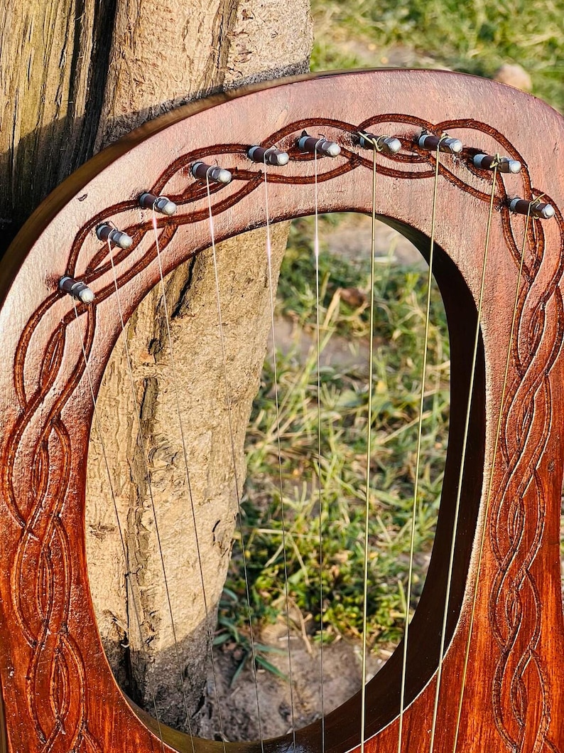 Handmade Rosewood 10-string Lyre Harp | Celtic Musical Instrument - Etsy