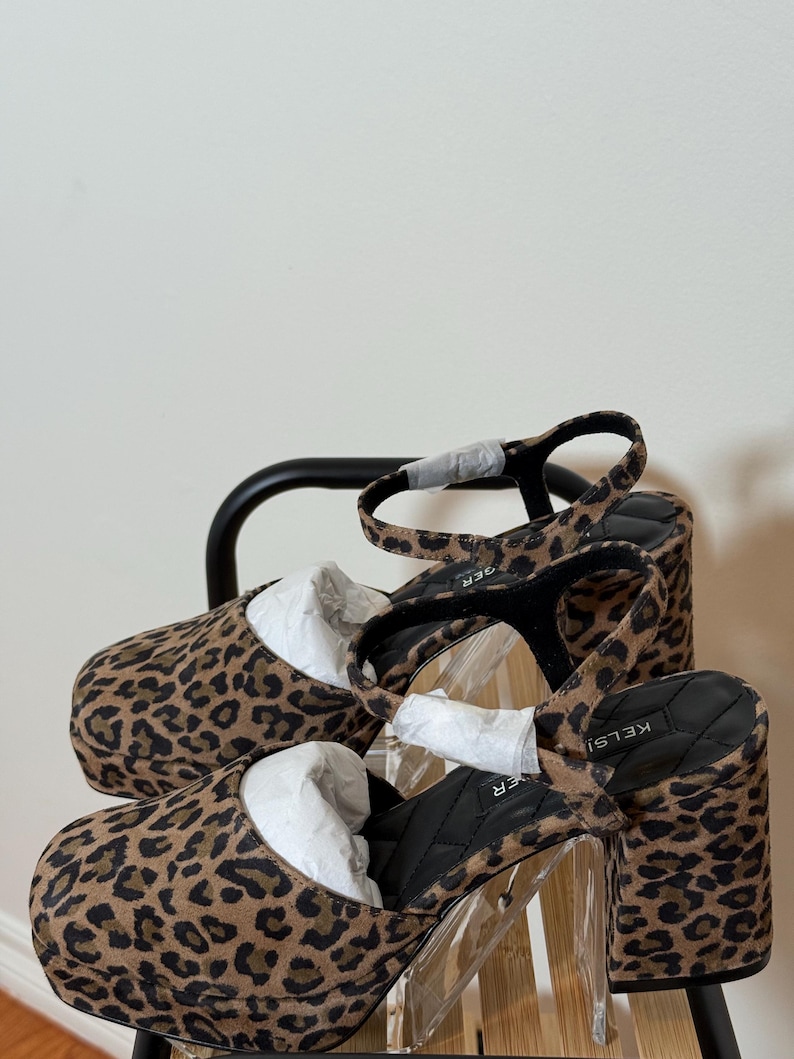 NWOT Leopard Platform Shoes - Etsy