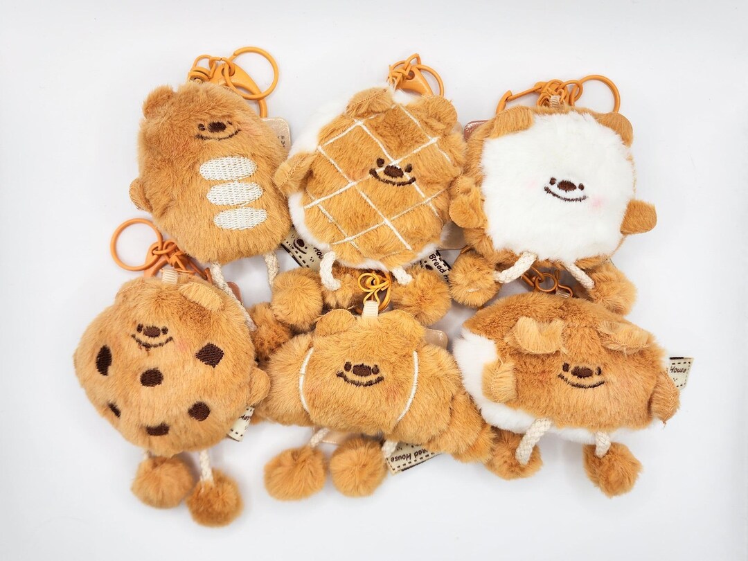 Mini Bear Bread Plush Keychain – Pastry Charm - Etsy