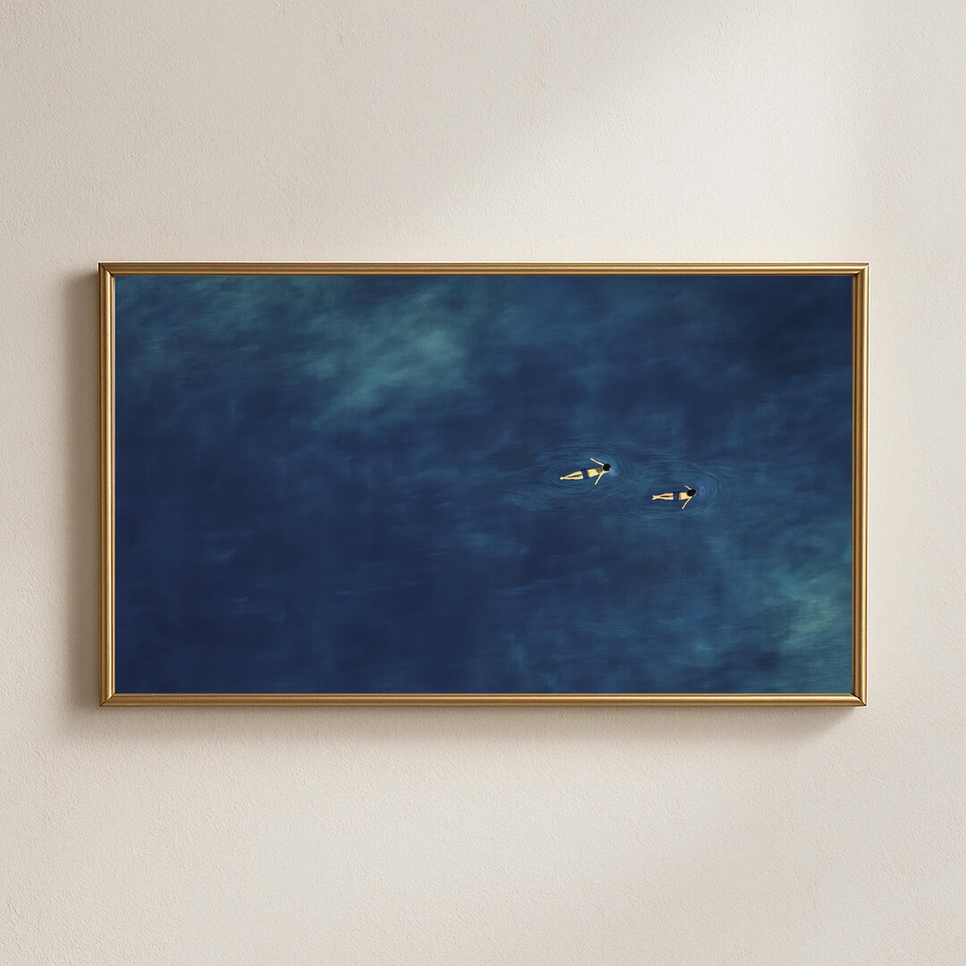 Navy Blue Swimmers Art | Minimalist Samsung Frame TV (digital Download ...