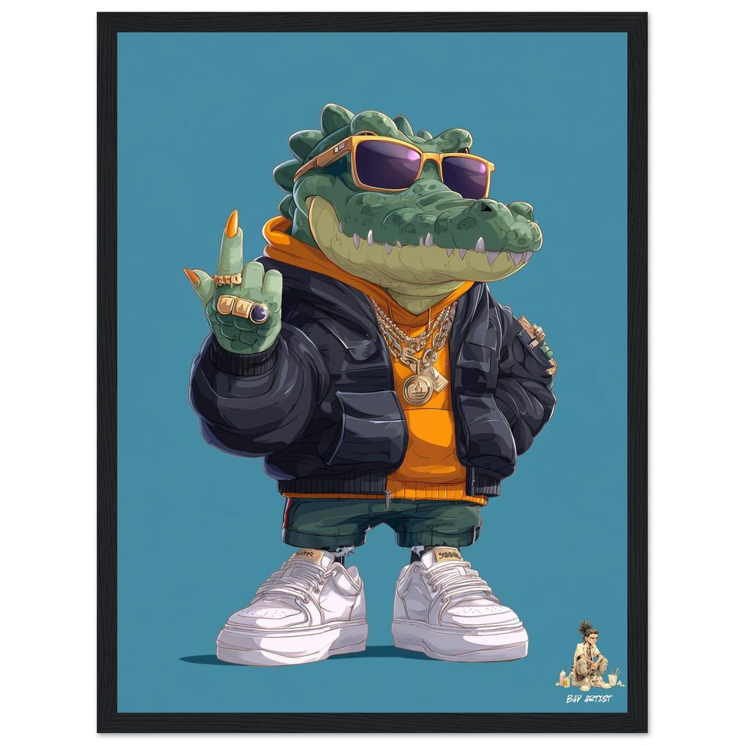 Bad Artist Alligator Premium Matte Paper Wooden Framed Poster 30x40 Cm ...
