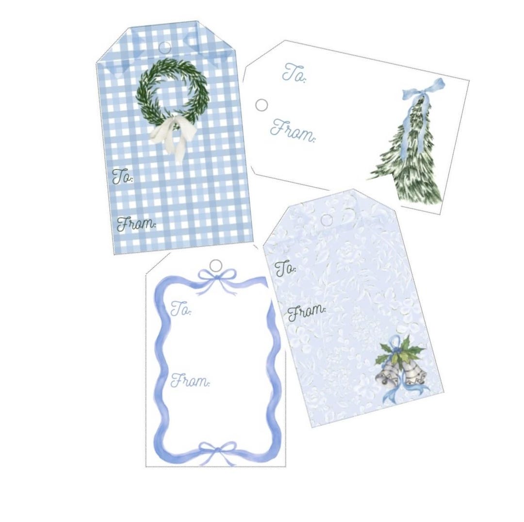Blue and Green Christmas Gift Tags - Etsy